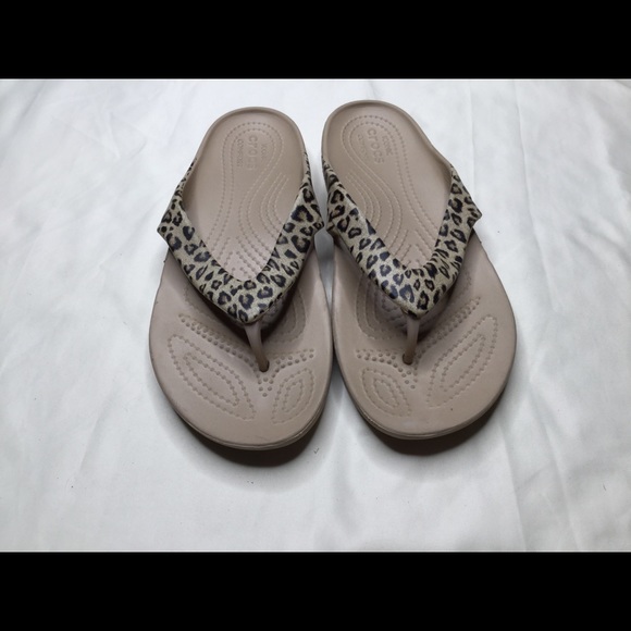 CROCS | Shoes | Crocs Kadee Ii Leopard Flip Flops 8 | Poshmark